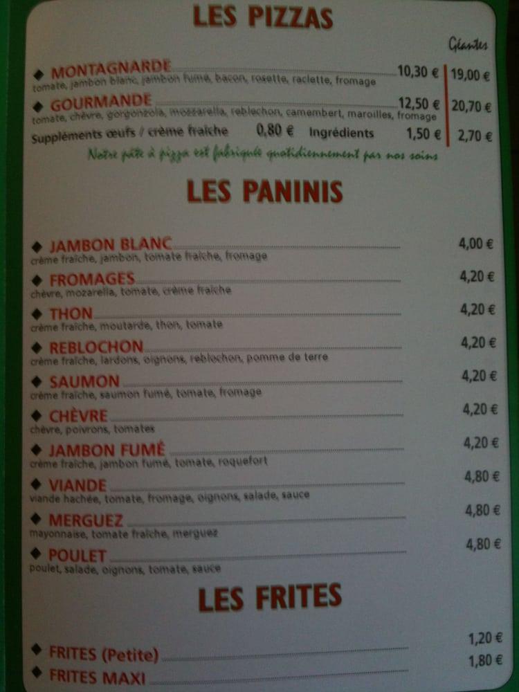 Menu at Pizza la Mama pizzeria, Reims
