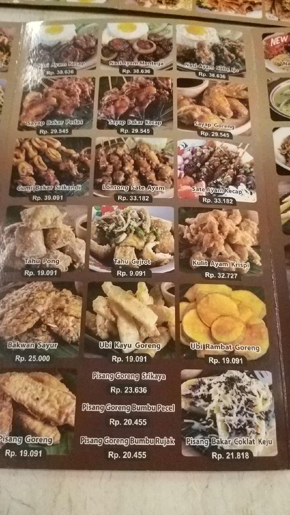 Carta del restaurante Srikandi, Medan, Jl. Gatot Subroto No.30