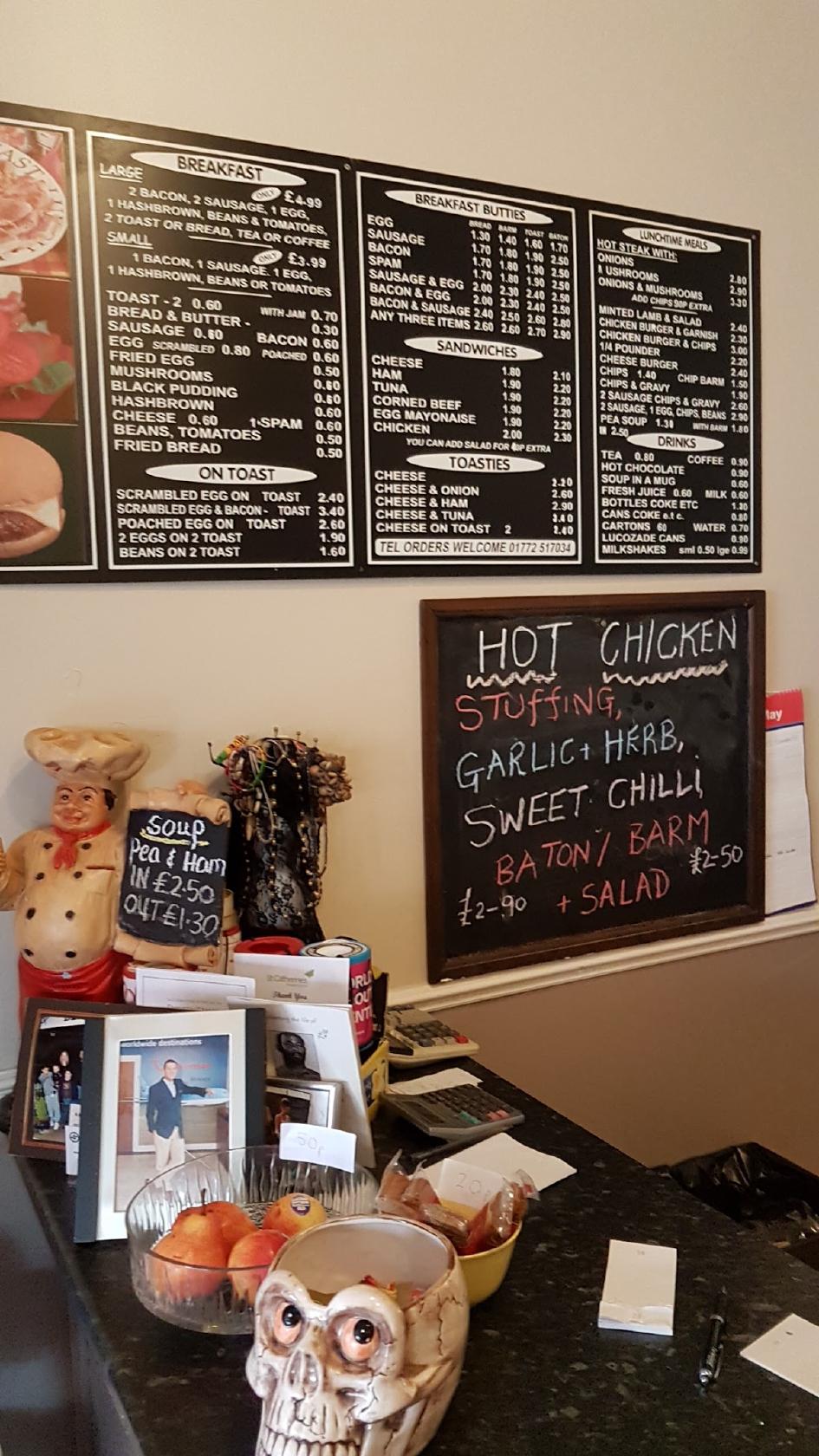 Menu at Miller Road Café cafe, Preston