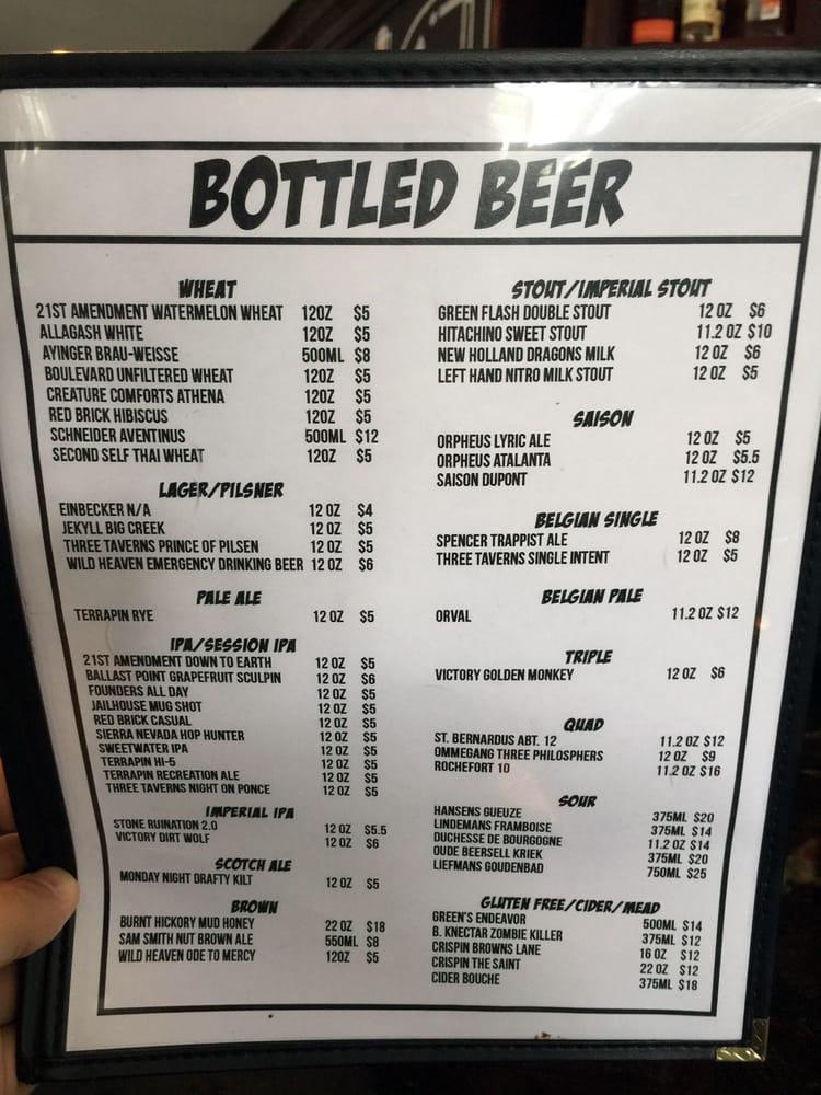 Menu at My Parents' Basement pub & bar, Avondale Estates