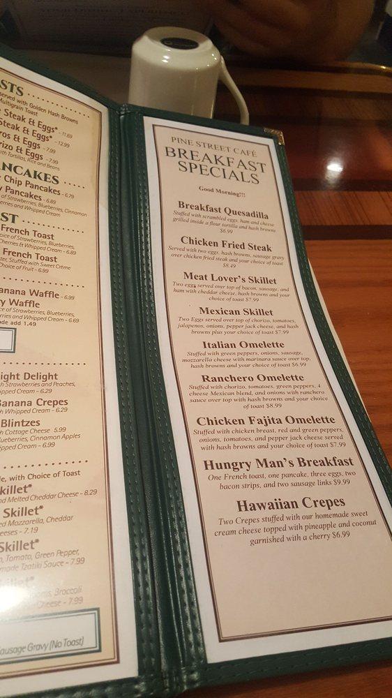 Menu at Pine Street Cafe, Burlington