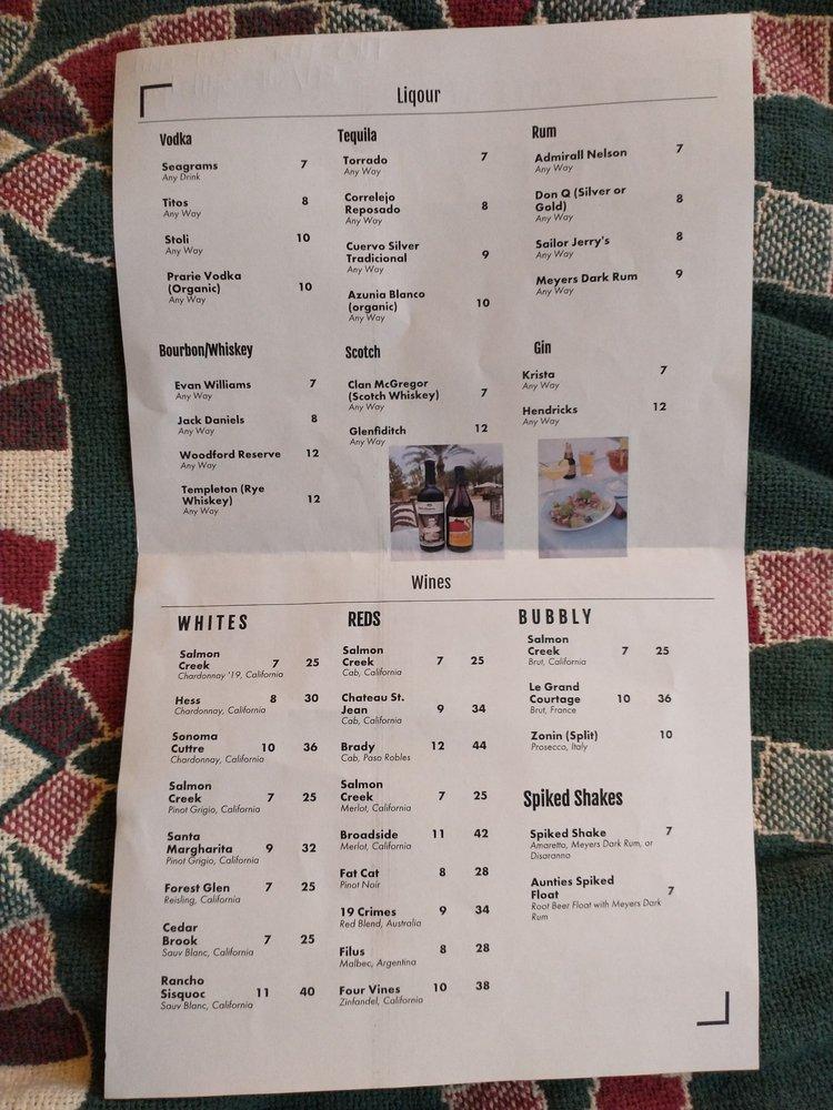 Menu at Shields Date Garden cafe, Indio