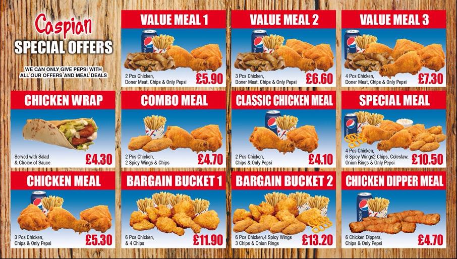 Menu at Caspian Kebab House fast food, Northwich