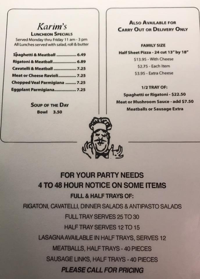 Menu at Reddi's Pizza Parlor pizzeria, Maple Heights