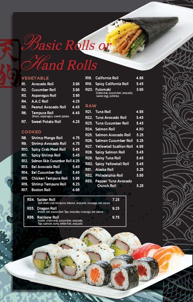 Menu at Tengu Asian Bistro restaurant, Albany