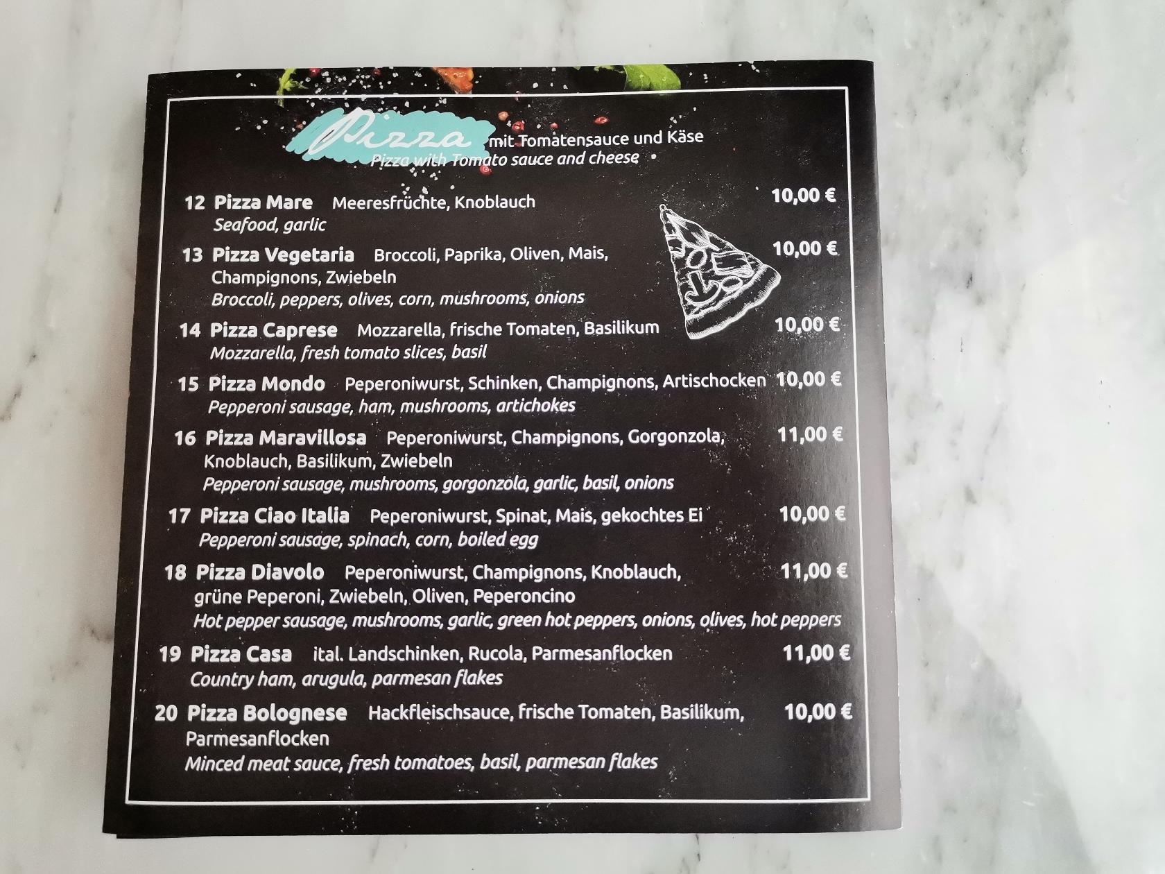 Speisekarte von Ciao Italia pizza, Frankfurt am Main, Airportring 24 T1