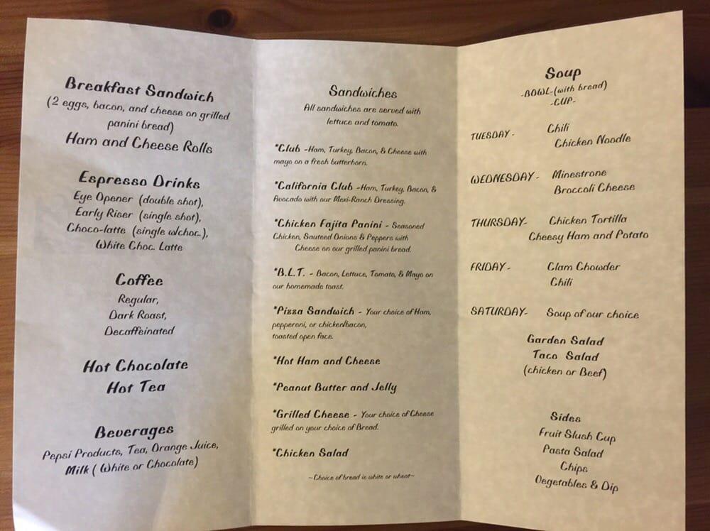 Menu at Country Morning Bakery And Cafe', Chico