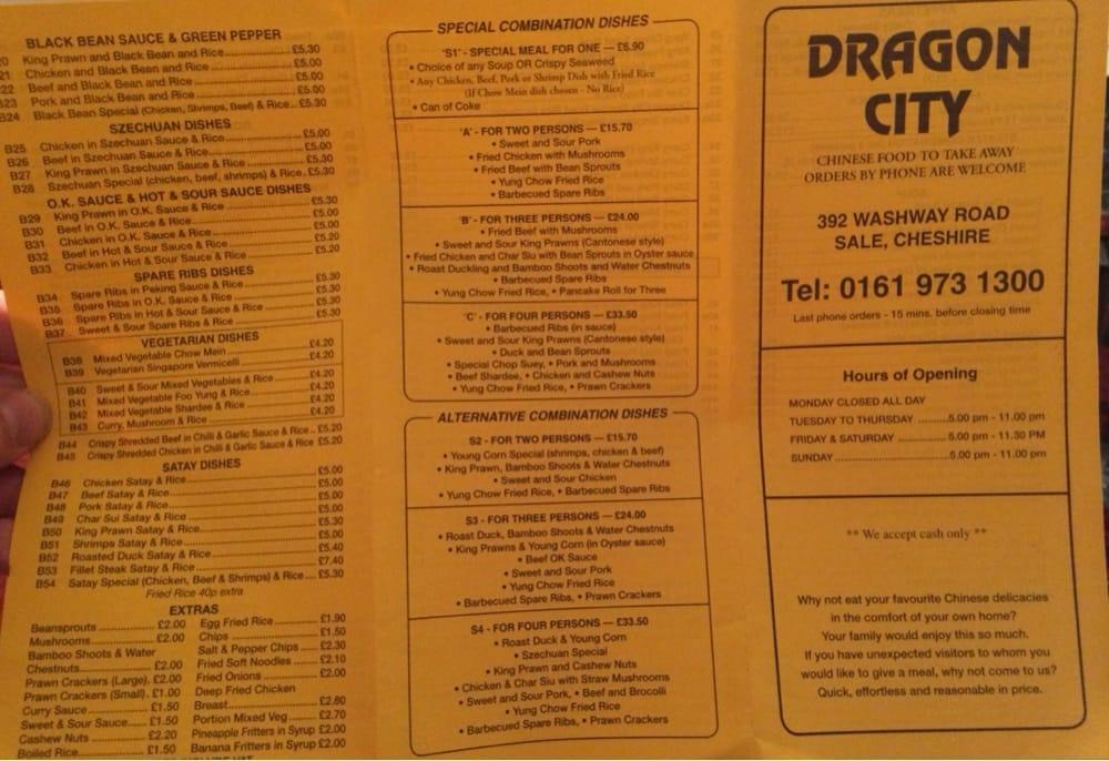 Menu at Dragon City fast food, Sale, 392 Washway Rd