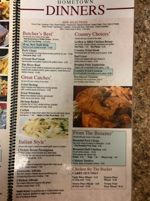 Menu at Hometown Family Restaurant, Greentown
