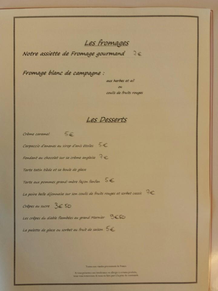 Menu au Le relais du Morvan restaurant, Château-Chinon(Ville)
