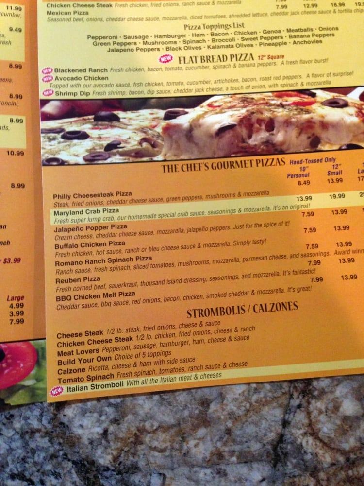 Menu at Subworks Pizzeria, Perryville