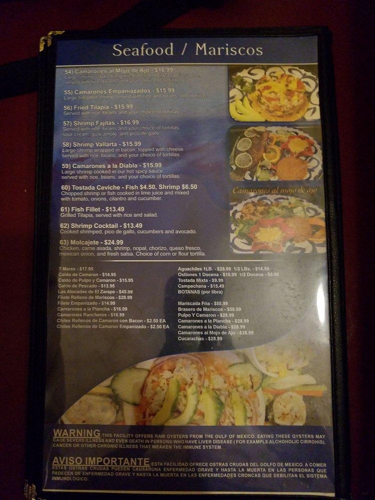 Menu at El Zarape Mexican Restaurant, Hemet