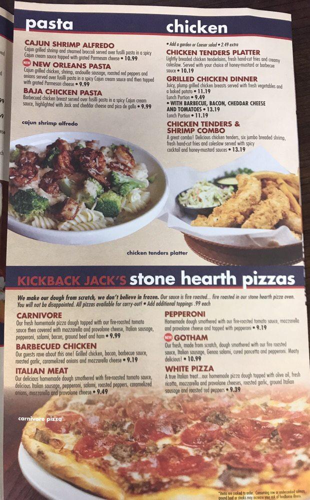 Menu at Kickback Jack's High Point pub & bar, High Point