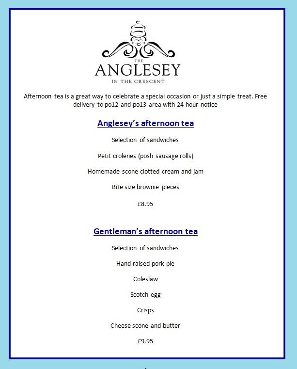 Menu at The Anglesey Hotel pub & bar, Gosport