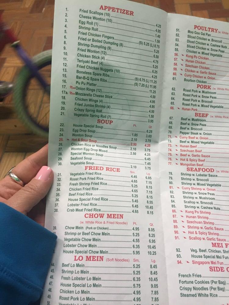 Menu at New China King 永和 restaurant, Kulpmont
