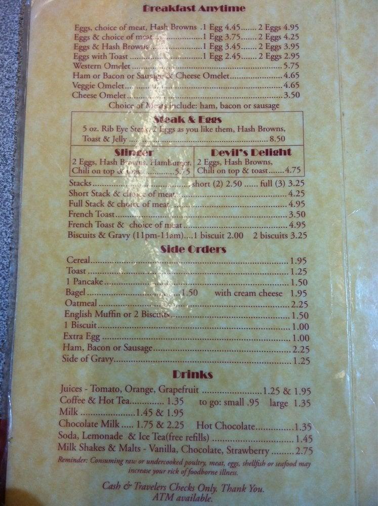 Menu at Courtesy Diner restaurant, St. Louis, Hampton Ave