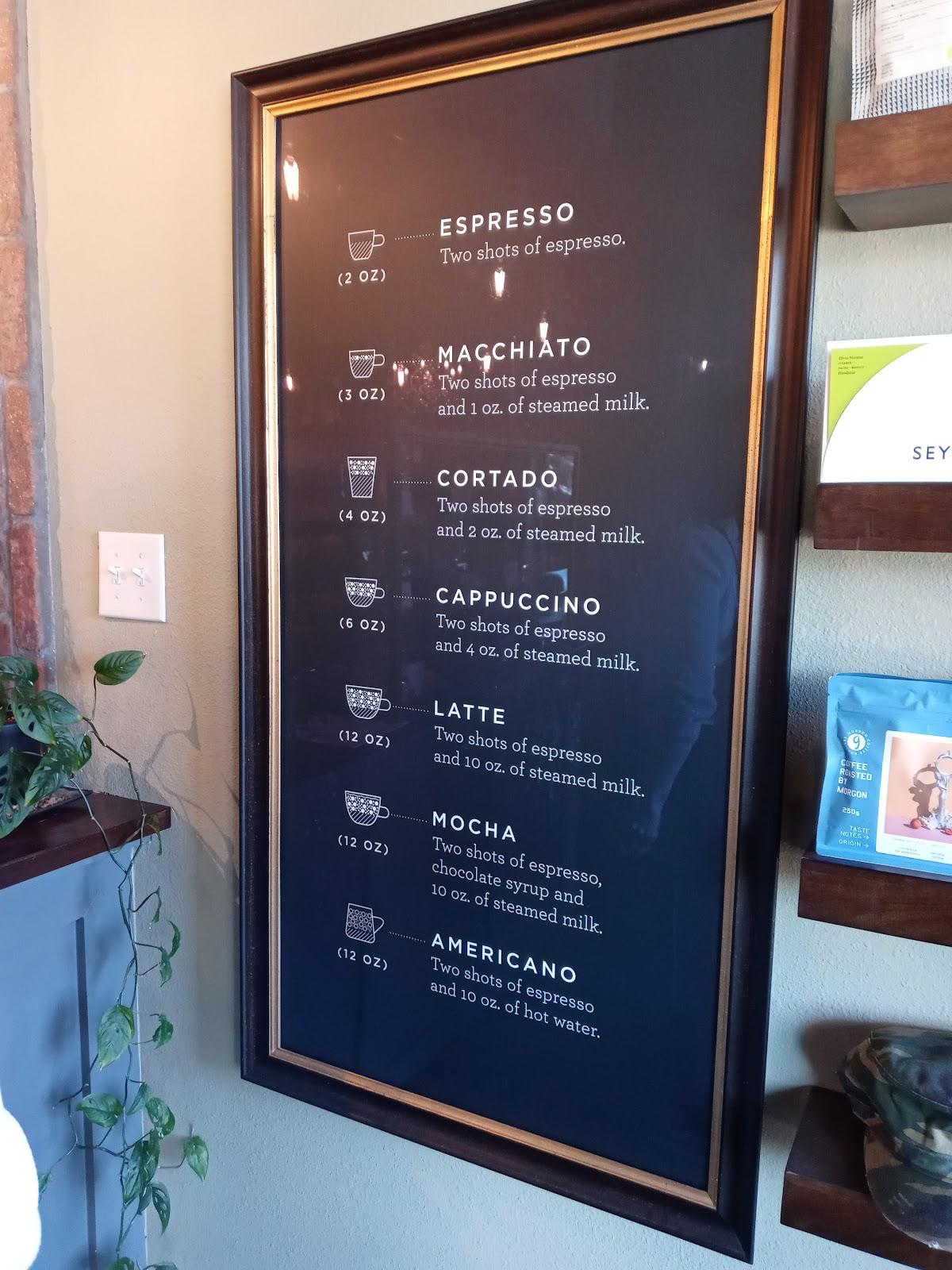 Menu at Crude Craft Coffee Bar, Fort Worth