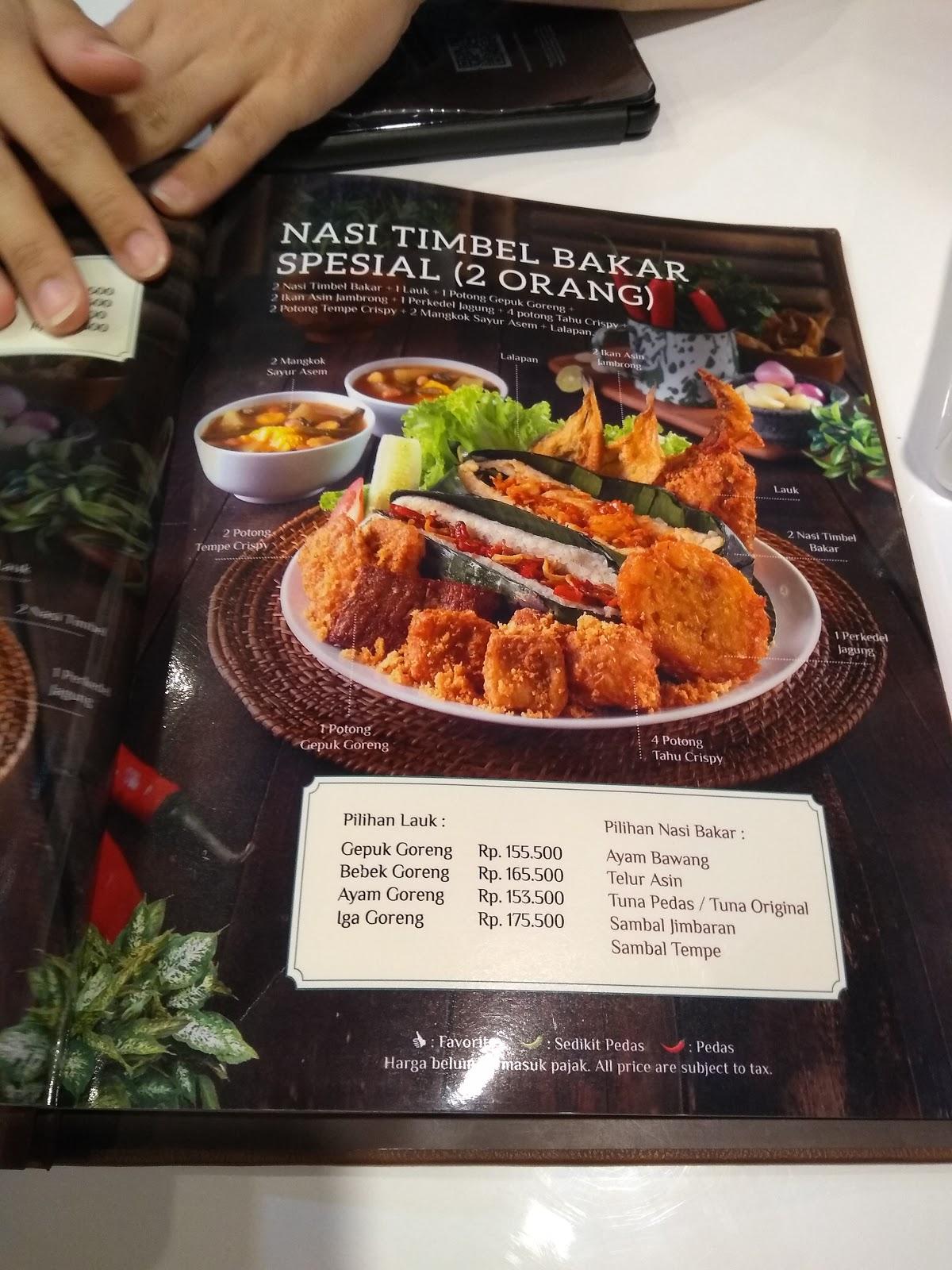 Menu at Fusia Rajanya Nasi Timbel Pakuwon City Mall restaurant, Surabaya