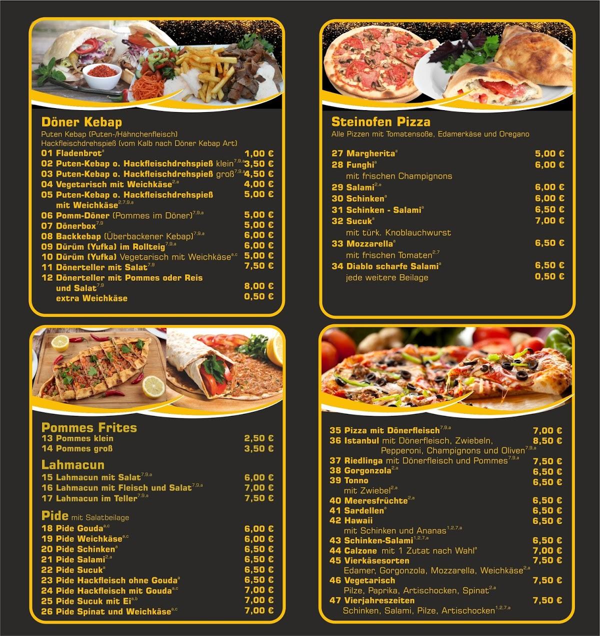 Menu at Istanbul Kebap Classic pub & bar, Riedlingen