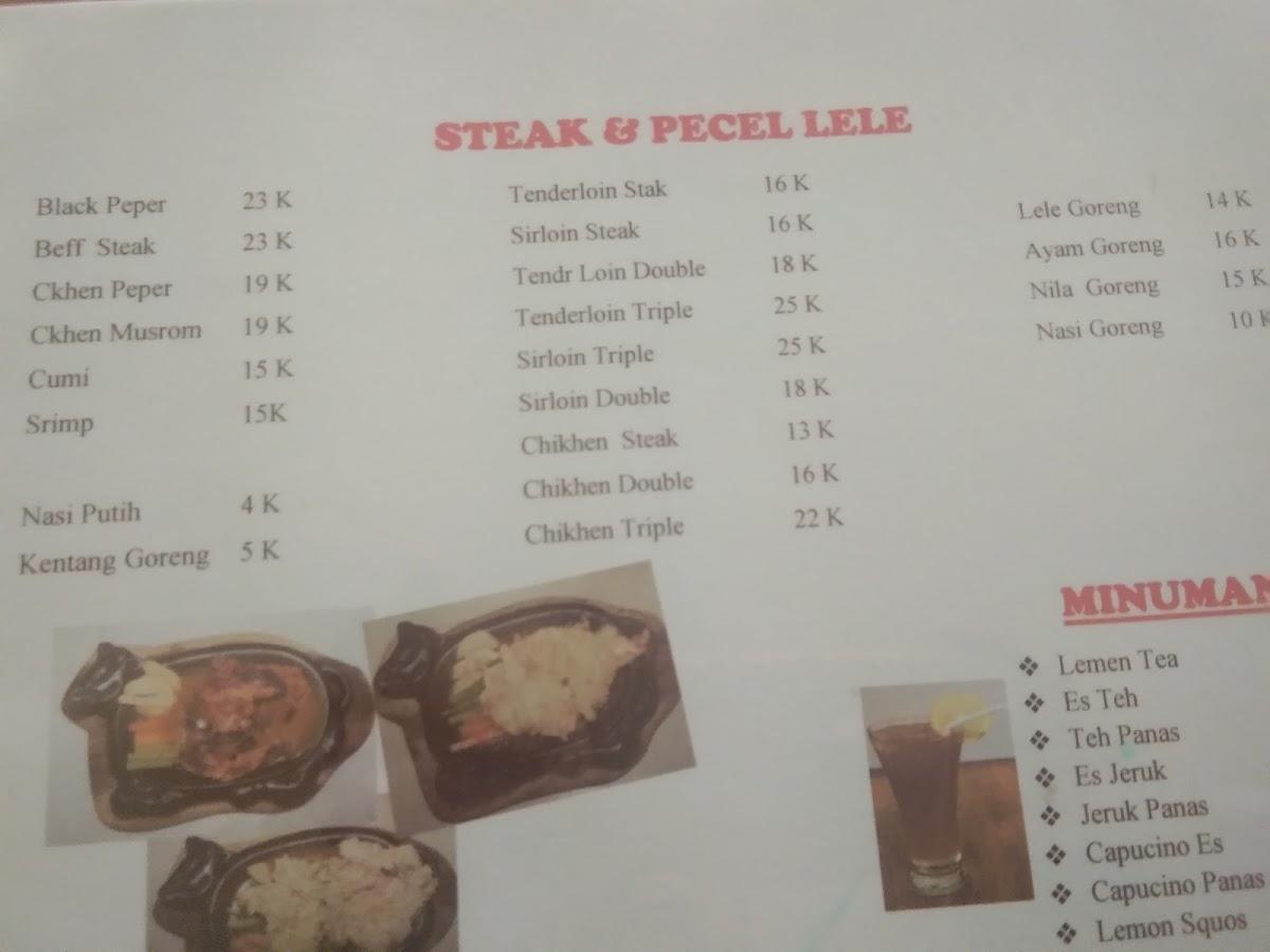 Menu at Kedai steak dan pecel lele restaurant, Timbangan