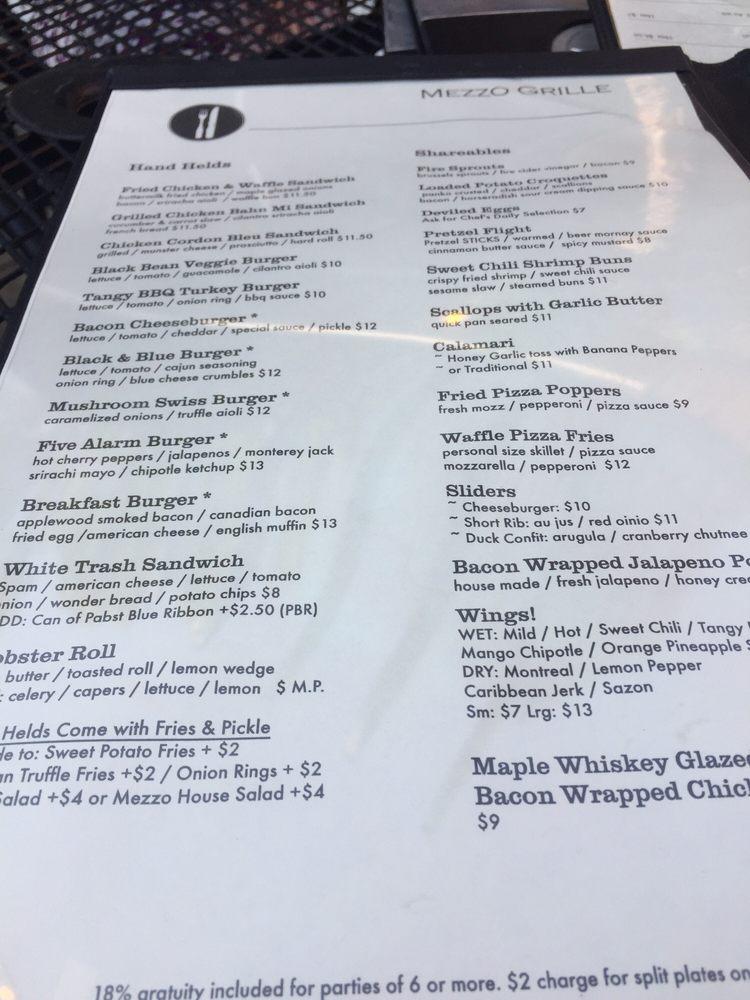 Menu at Mezzo Grille pub & bar, Middletown, 106 Court St