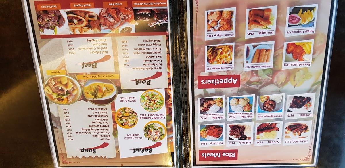Menu at One Bethany Place Restaurant, Dumaguete