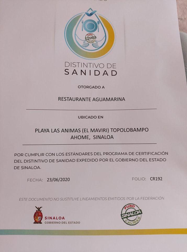 Menu at Restaurant agua marina las animas s.de r.l, Mexico