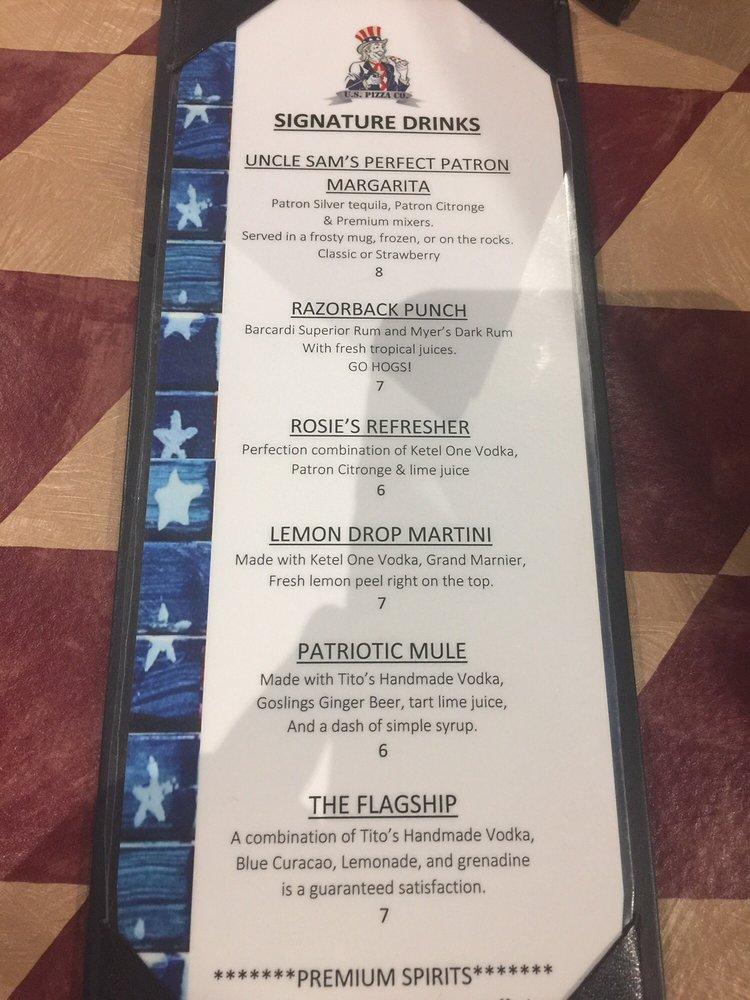 Menu at US Pizza of Springdale pizzeria, Springdale