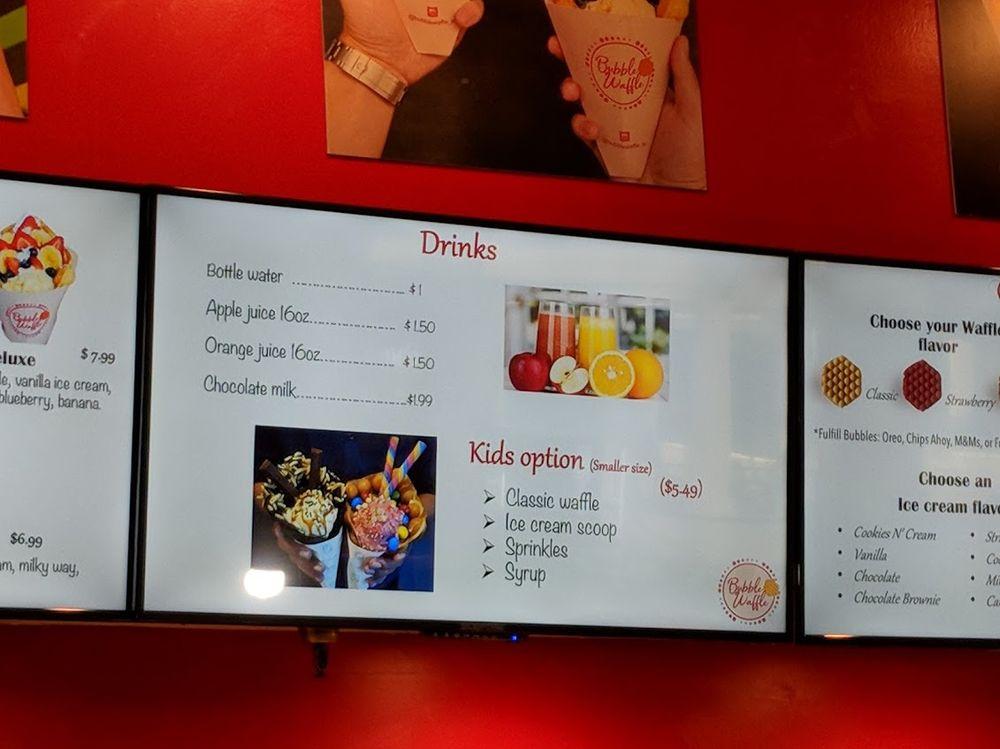 Menu at Bubble Waffle, Redondo Beach, 1799 Hawthorne Blvd