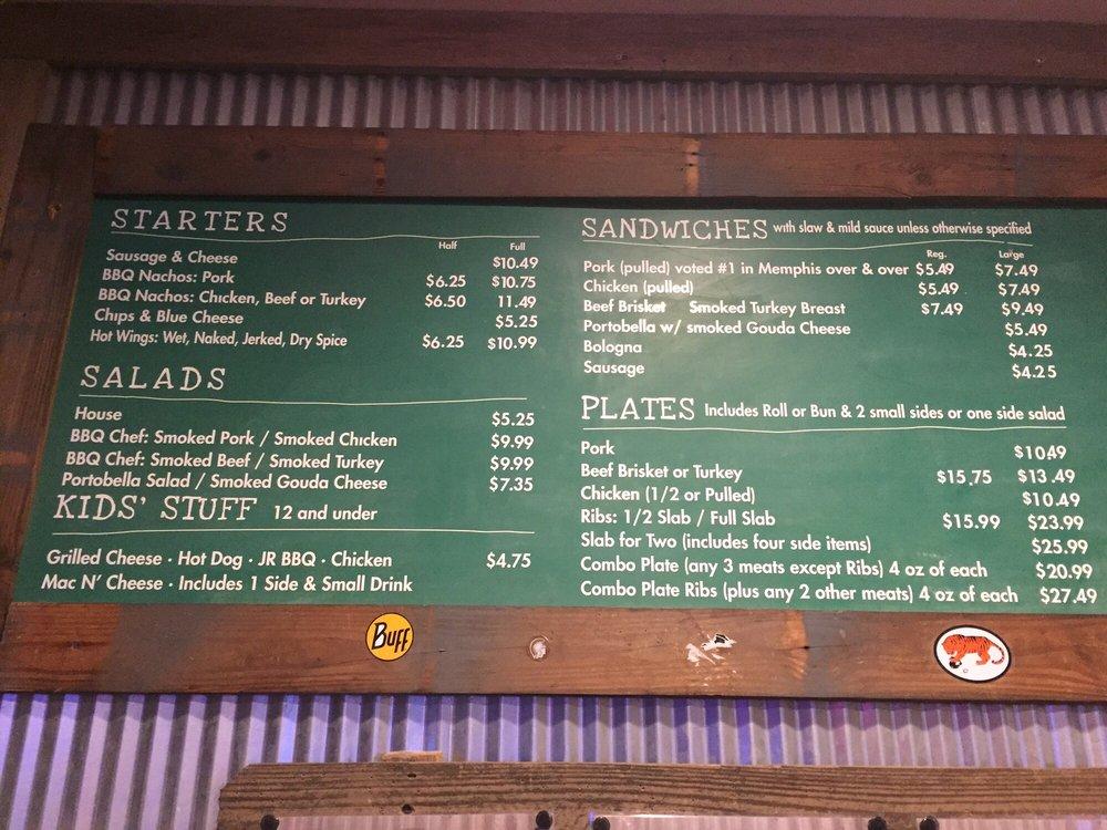 Menu at Central BBQ - Downtown, Memphis, 147 E Butler Ave