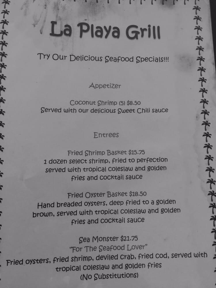 Menu at La Playa Grill restaurant, Homestead Base