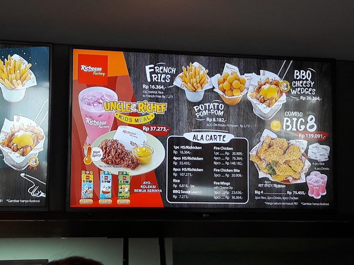 Carta del restaurante Richeese Factory Ahmad Yani Padang, Padang