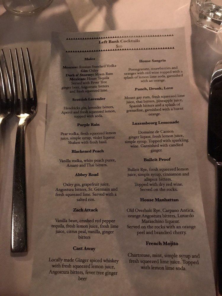 Menu at The Left Bank pub & bar, Buffalo, 511 Rhode Island St