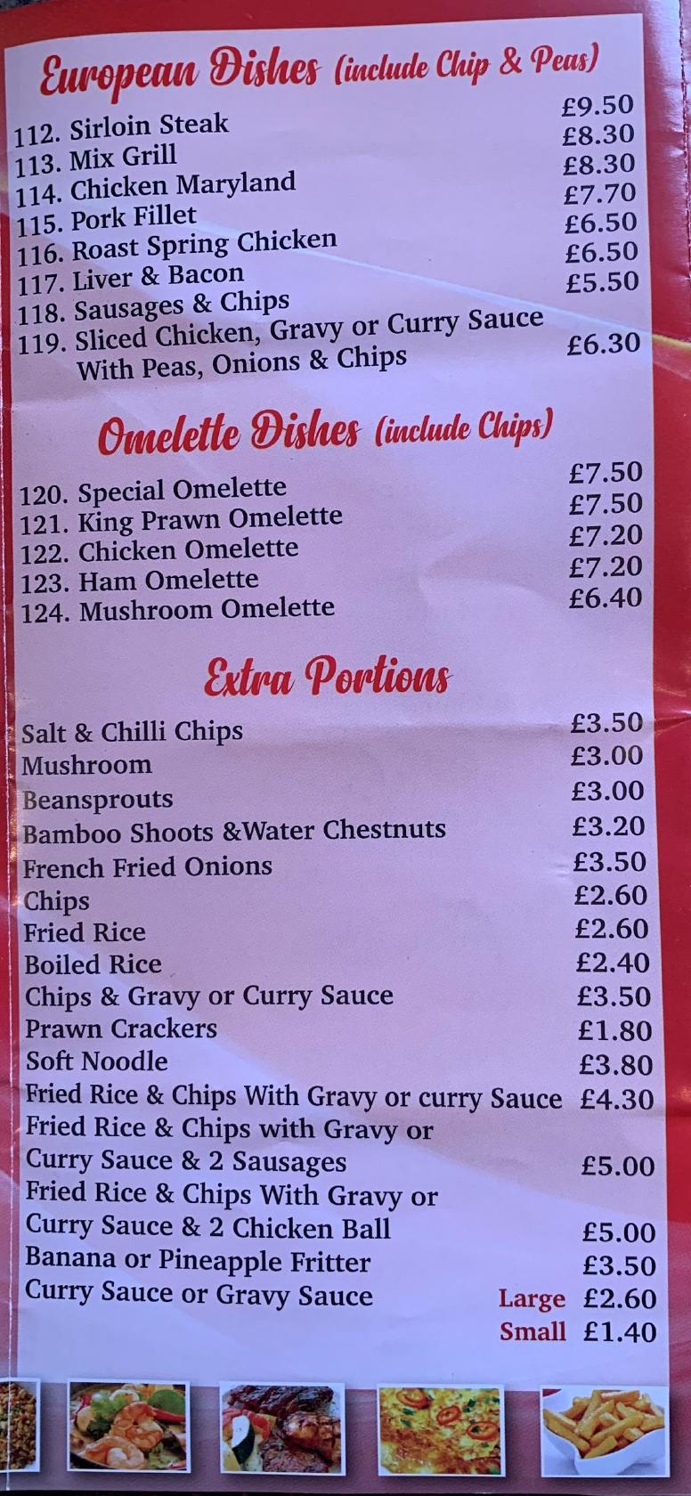 Menu at Castle Hill Carryout fast food, Belfast