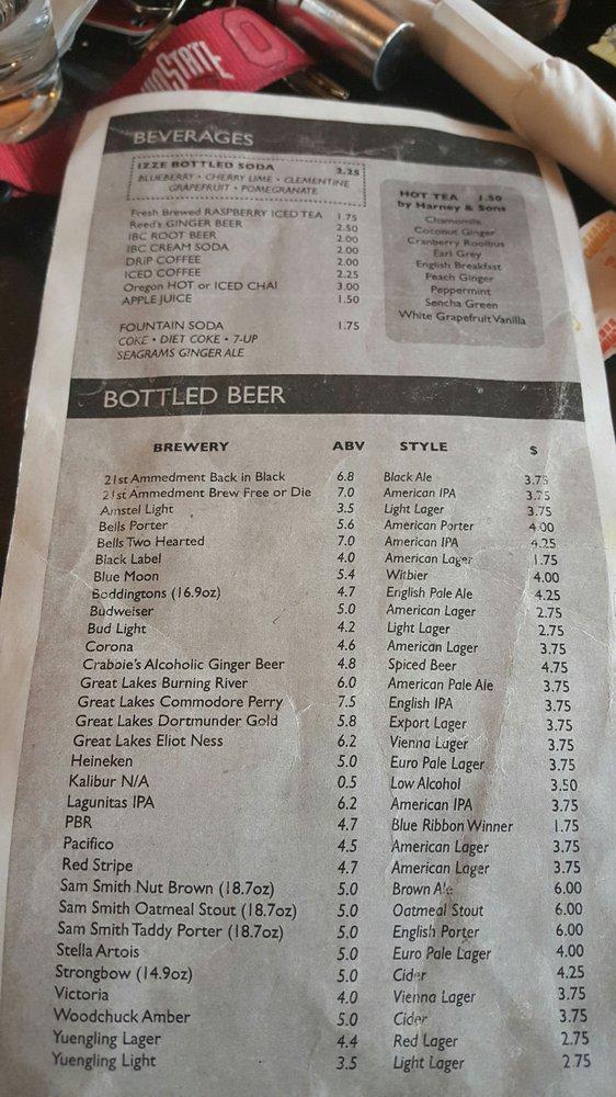 Menu at The Feve pub & bar, Oberlin