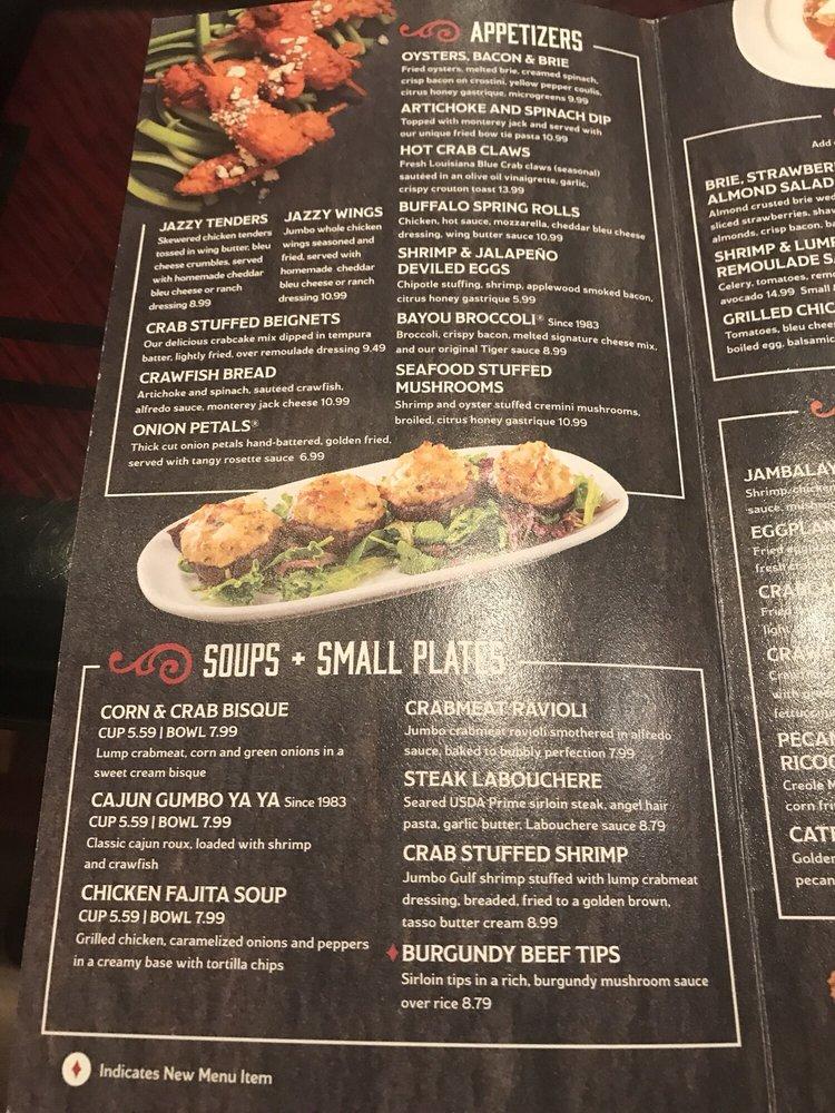 Menu at Copeland's of New Orleans steakhouse, Covington