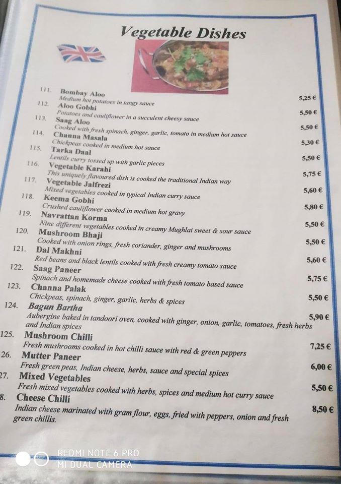 Menu at Gourmet Indian & International restaurant, el Gran Alacant
