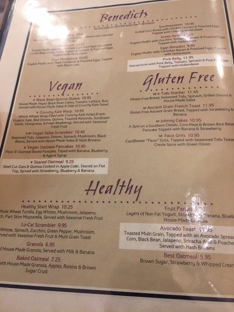 Menu at Southern Belle's restaurant, Barrington