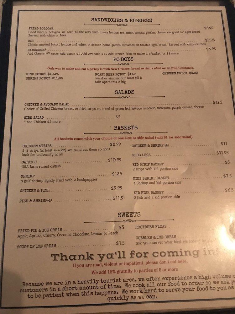 Menu at The Blue Rooster Restaurant, Broken Bow, N US Hwy 259