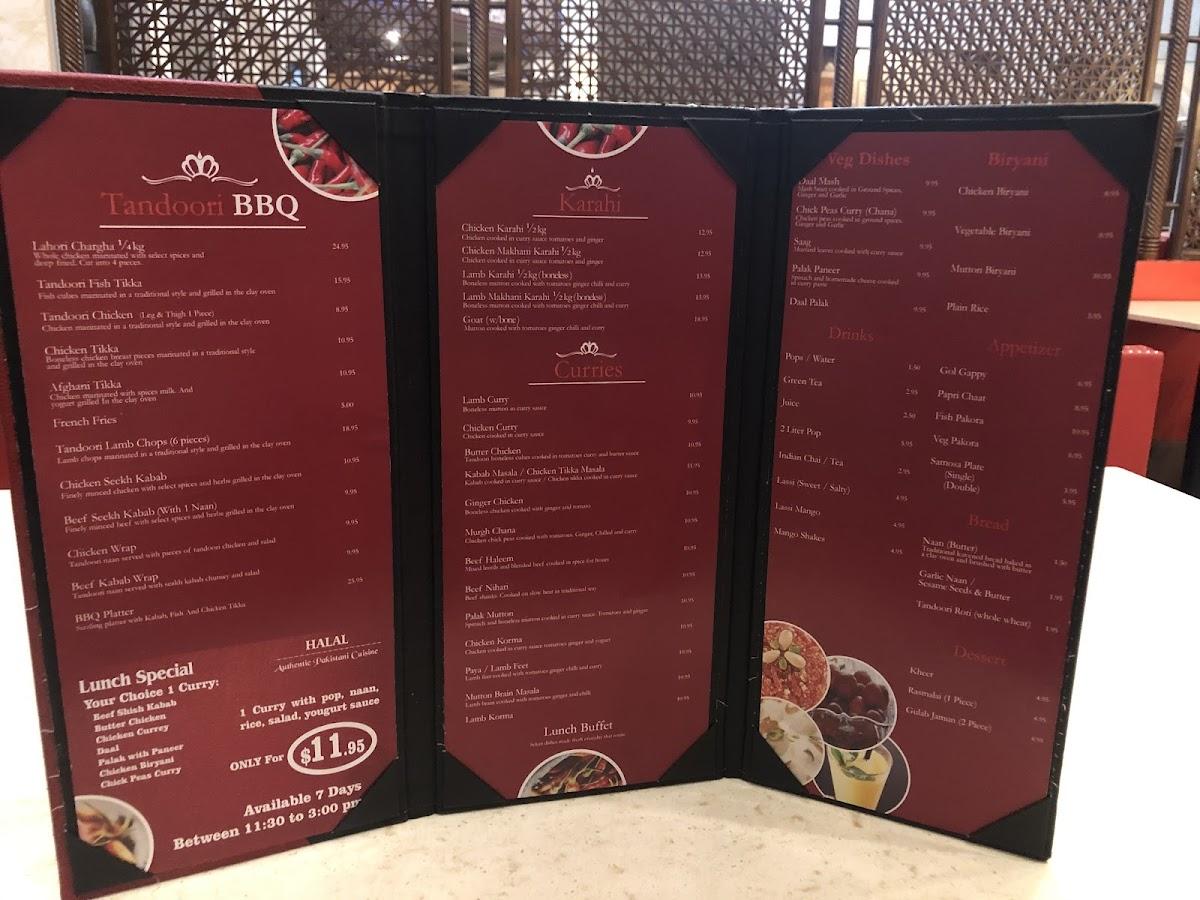 Menu at Fahad Restaurant & Banquet Hall, Calgary