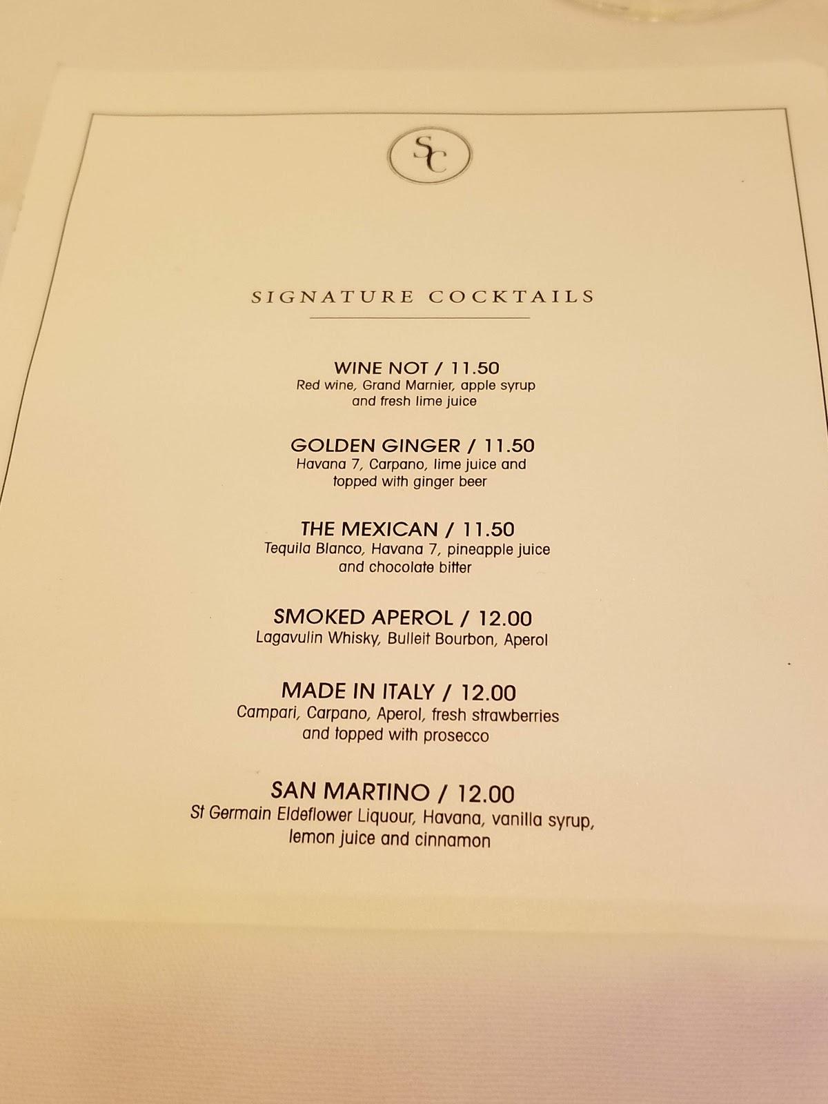 Menu at estiatorio Milos restaurant, London, 1 Regent Street Saint James's