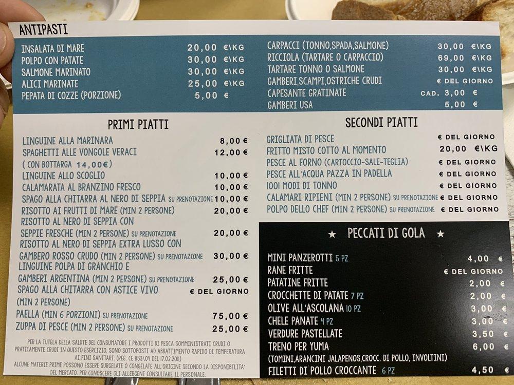 Menu da La Pescheria da Claudio e Giuliano ristorante, Bareggio