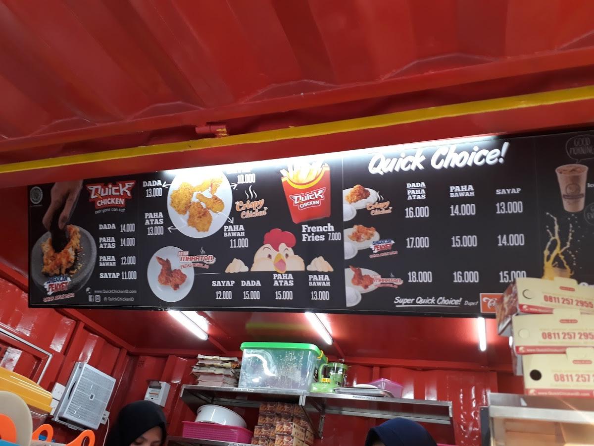 Menu at Quick Chicken KS Tubun restaurant, Indonesia