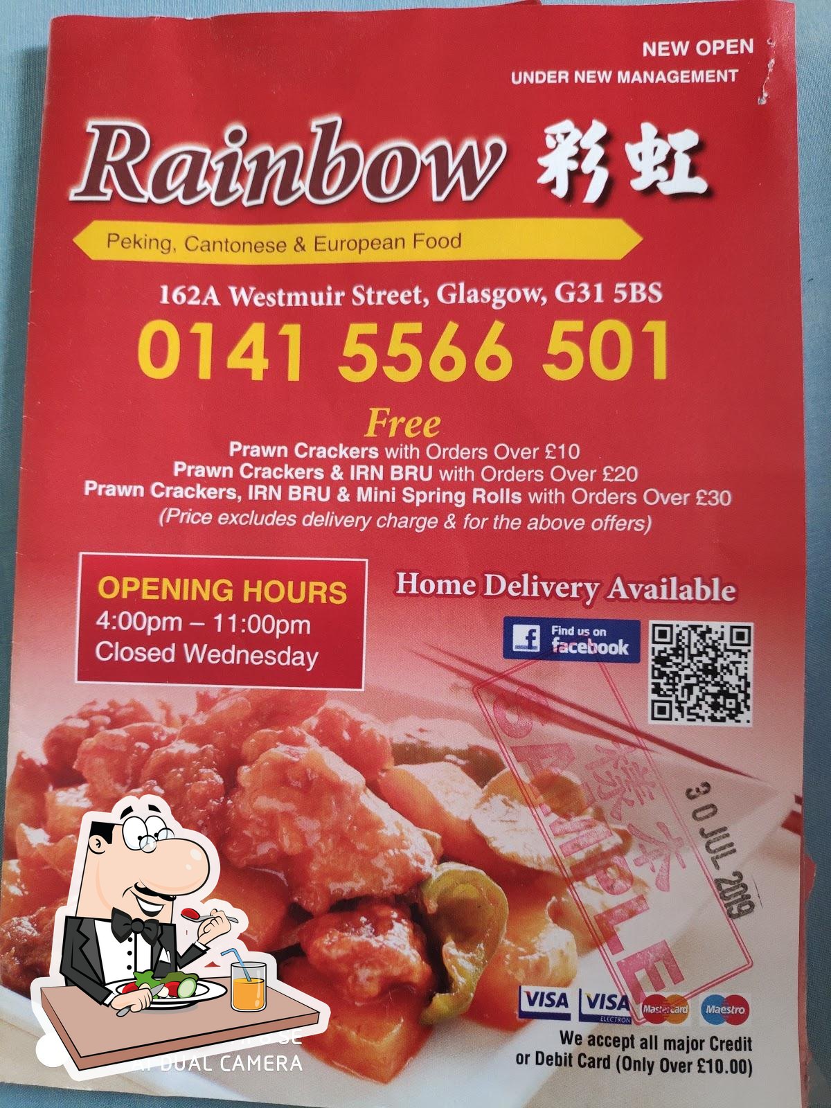 Restaurante Rainbow Chinese Takeaway, Glasgow, 162 Westmuir St - Carta ...