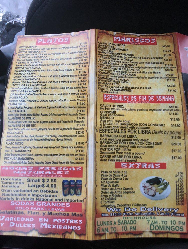 Carta del restaurante Taco Express Food Store, Perth Amboy