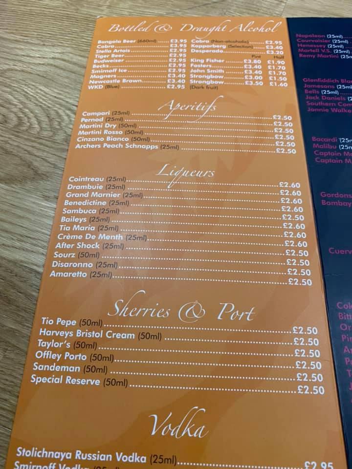 Menu at Tamarind Restaurant & Bar Tredegar, Tredegar