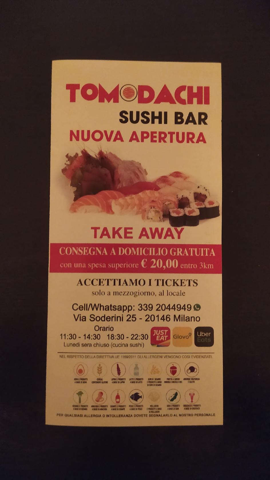 Tomodachi Sushi Bar, Milan - Restaurant menu, prices and reviews