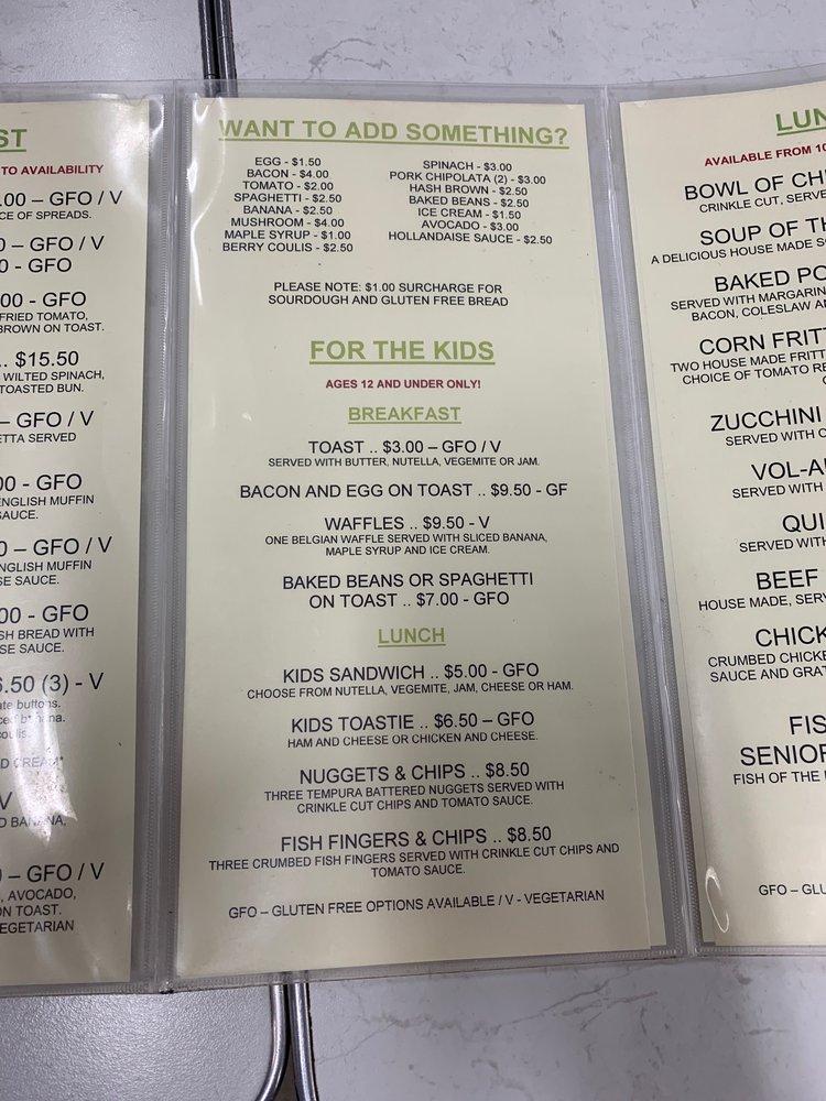 Menu at Turn Back Time Cafe, Moe