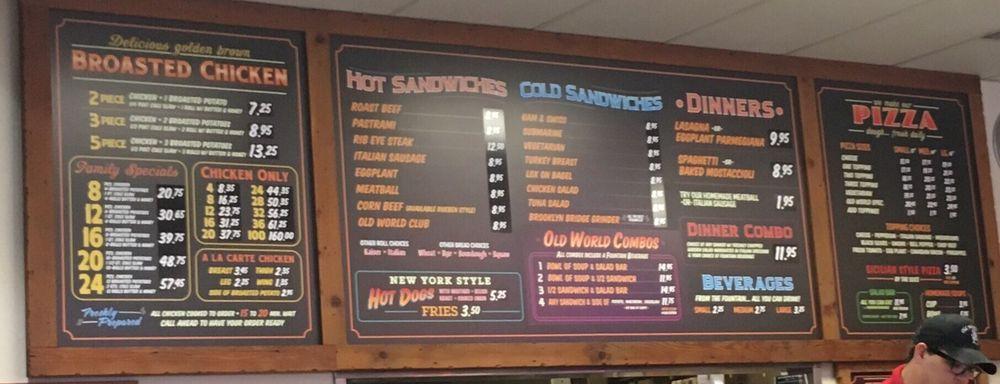 Menu at D'Onza's Old World Deli restaurant, Upland