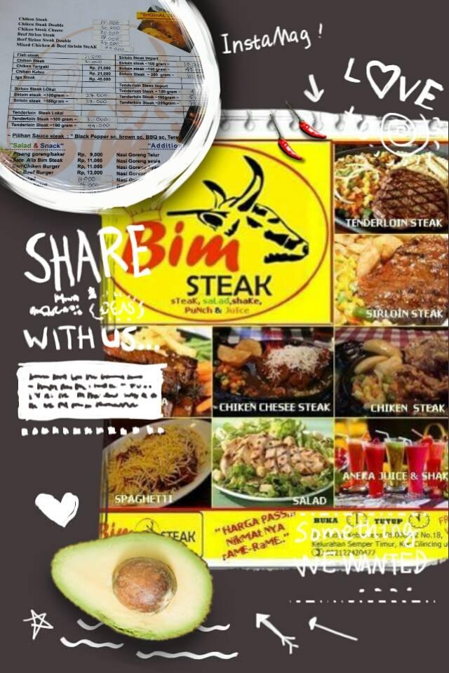 Menu at Bim Steak cafe, Jakarta